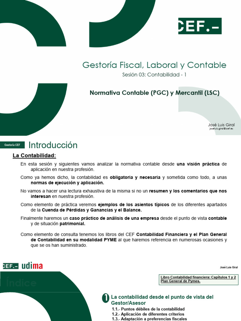 Sesión 03 - Normativa Contable y Mercantil | PDF | Contabilidad | Estado financiero