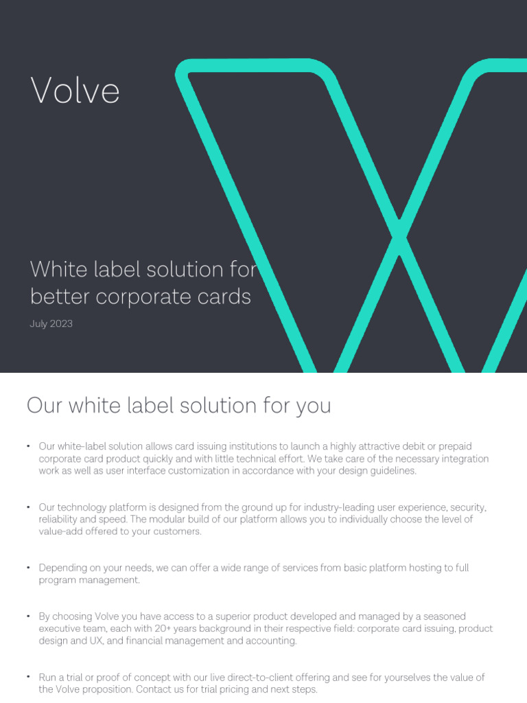 Volve White Label Product Teaser | PDF