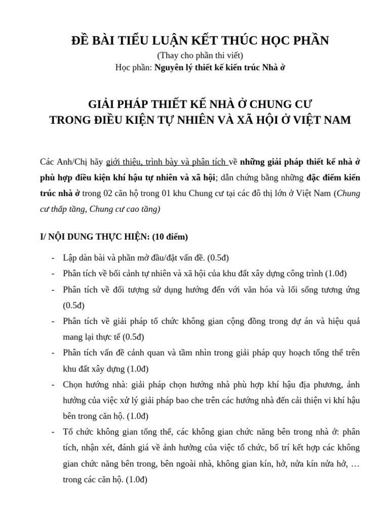 Bai Tieu Luan NLTKKT NHA O - 10102022 | PDF