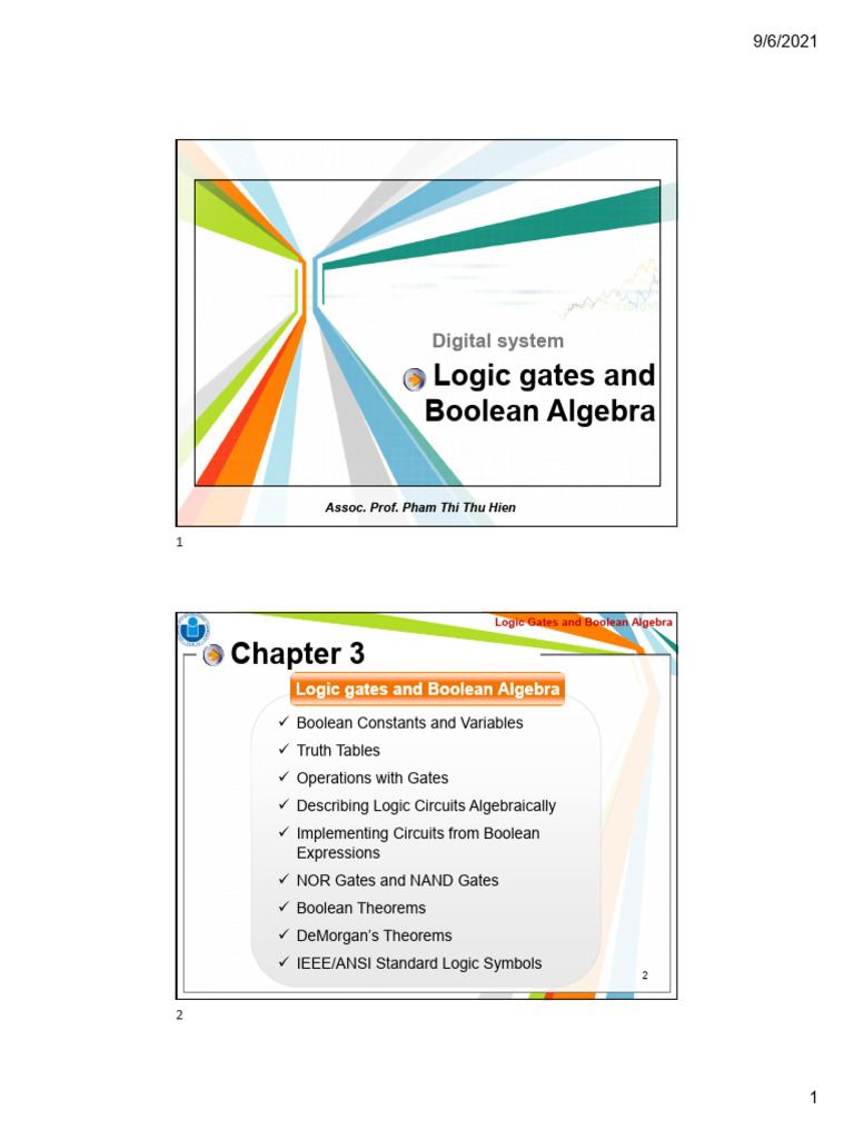 Chap 3 Digital Systems & Lab | PDF | Logic Gate | Boolean Algebra
