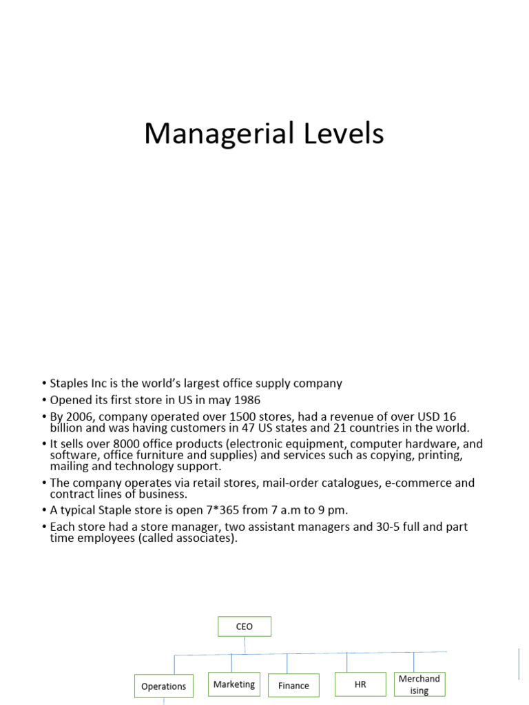 Managerial Structure of Staples Inc. | PDF | Policy | Marketing