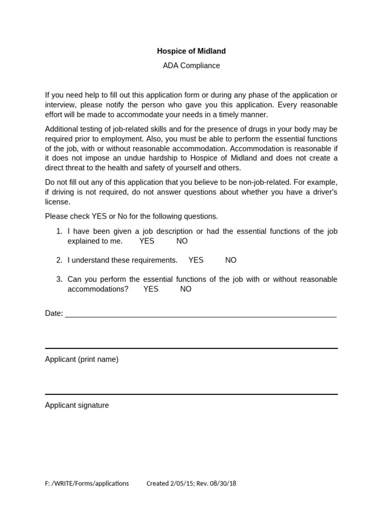 ADA compliance statement | PDF