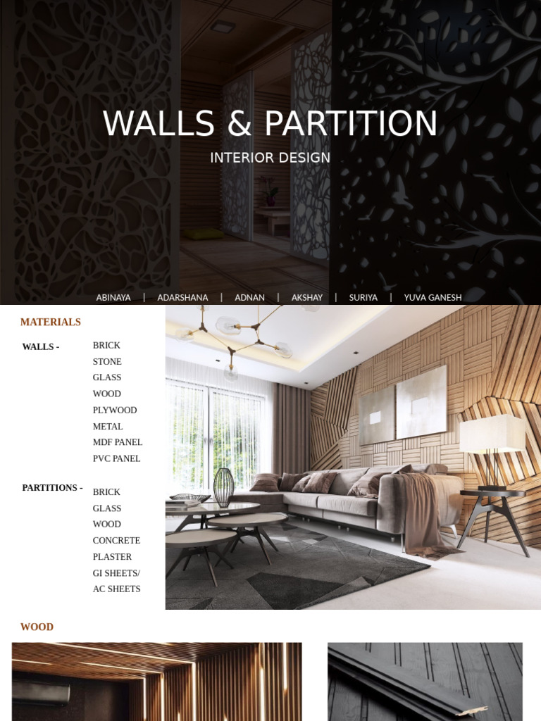 Walls and Partitions: Materials Guide | PDF | Brick | Plywood