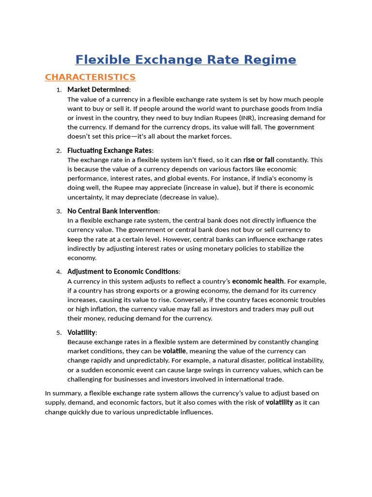 Understanding Flexible Exchange Rates | PDF | Exchange Rate | Floating ...