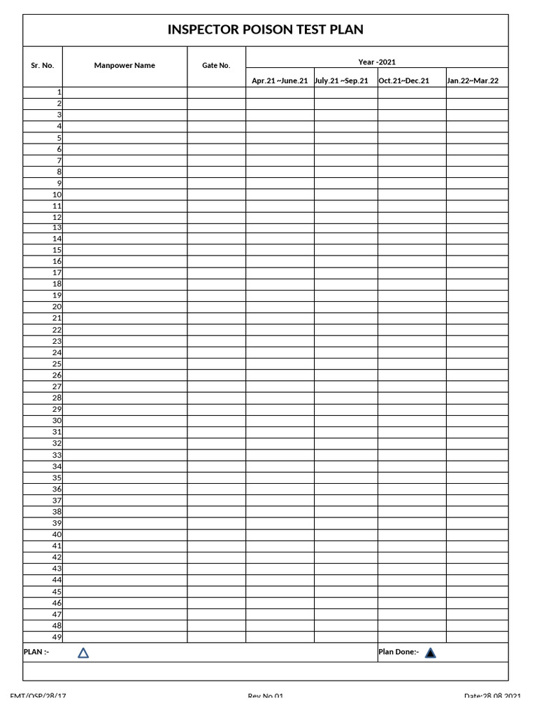 FMT.QSP.28.17 INSPECTOR POISON TEST PLAN-For reference Mega Rubber | PDF