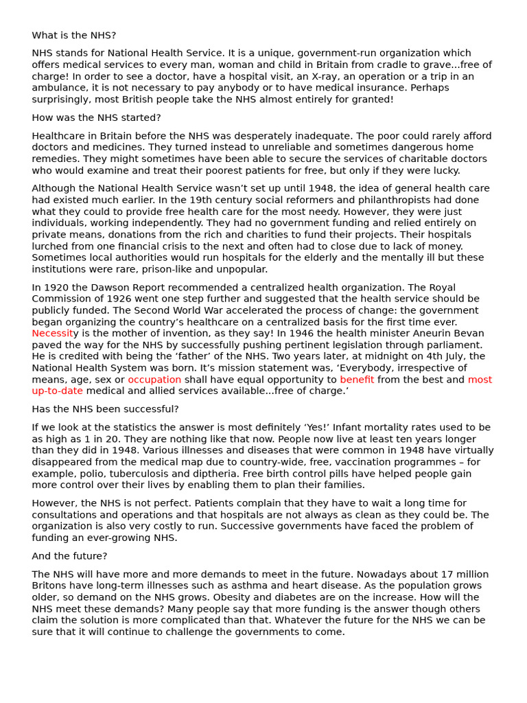 What is the NHS | PDF | National Health Service | Hospital