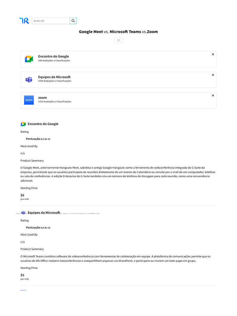 Google Meet Vs Microsoft Teams Vs Zoom - TrustRadius | PDF | Internet ...