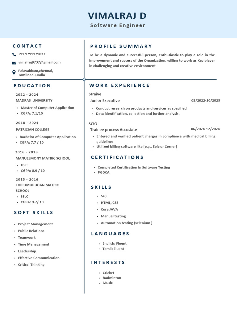 Vimal Resume. | PDF