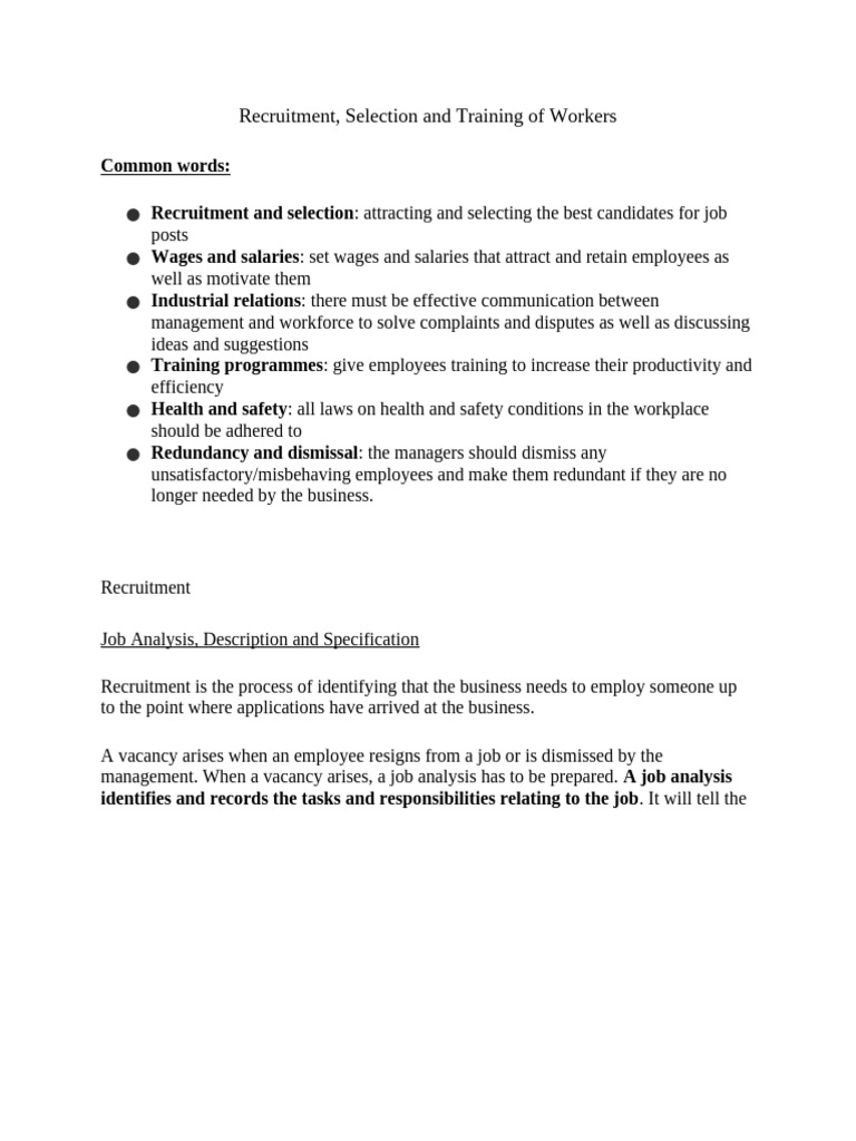 Unit 5 - Summary | PDF | Recruitment | Employment