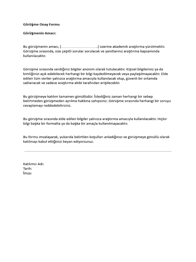 Example Consent From Interviewee | PDF