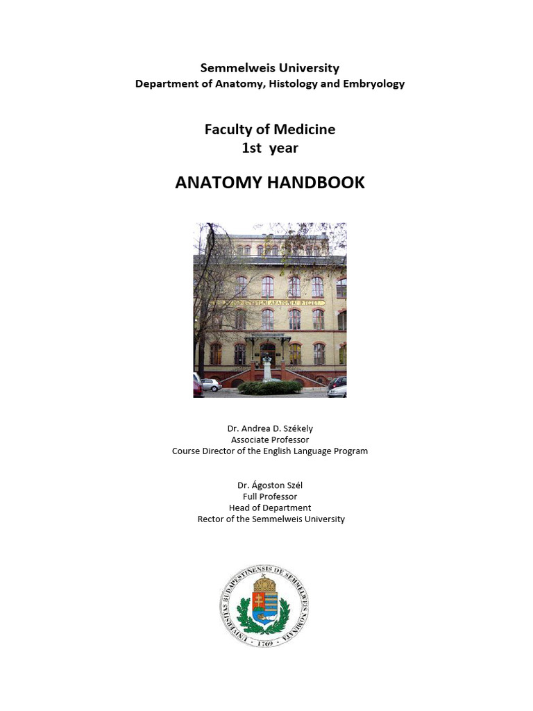 em_i_updated_1st_semester_anatomy_handbook_2016_nov | PDF | Anatomy | Epithelium