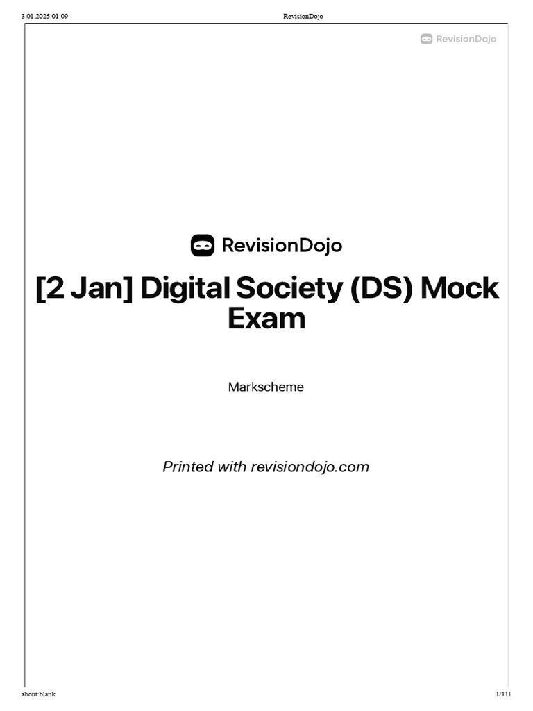 DS PAPER MARKSCHEM | PDF | Machine Learning | Computer Security