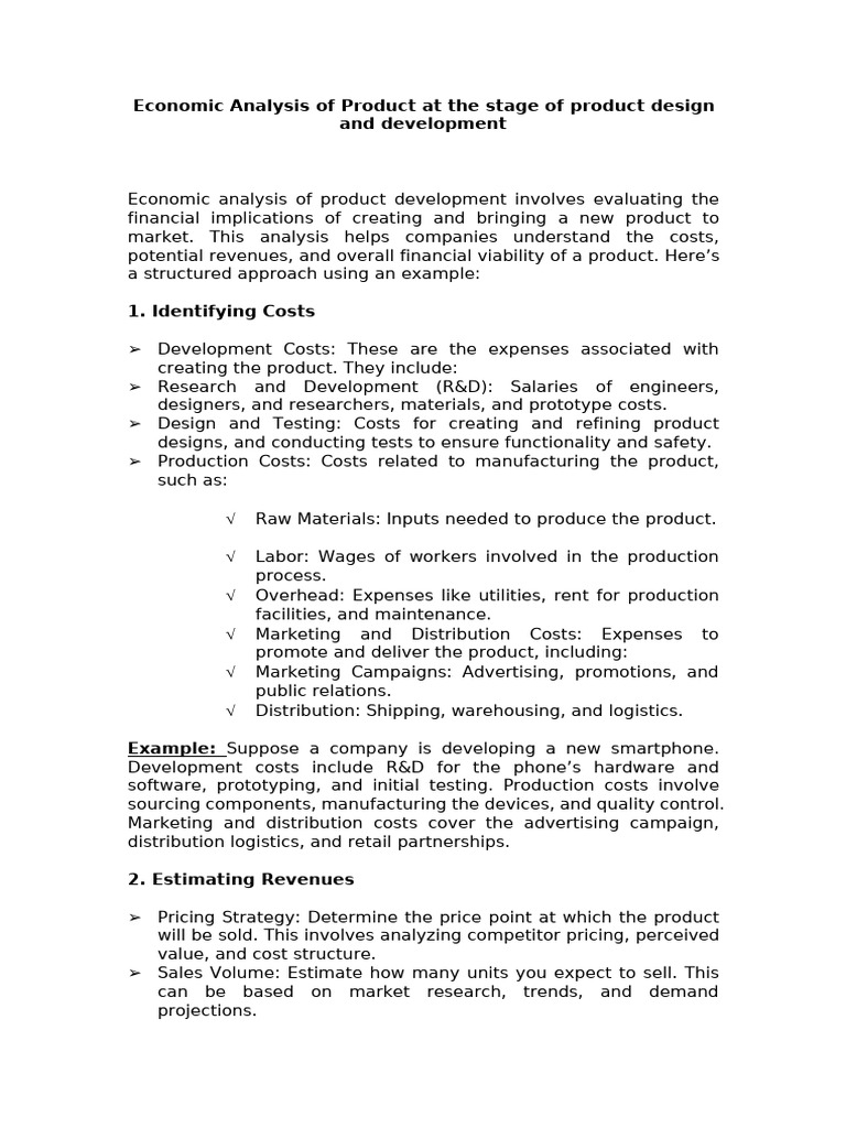 Economic Analysis for Product Design | PDF | Financial Economics ...