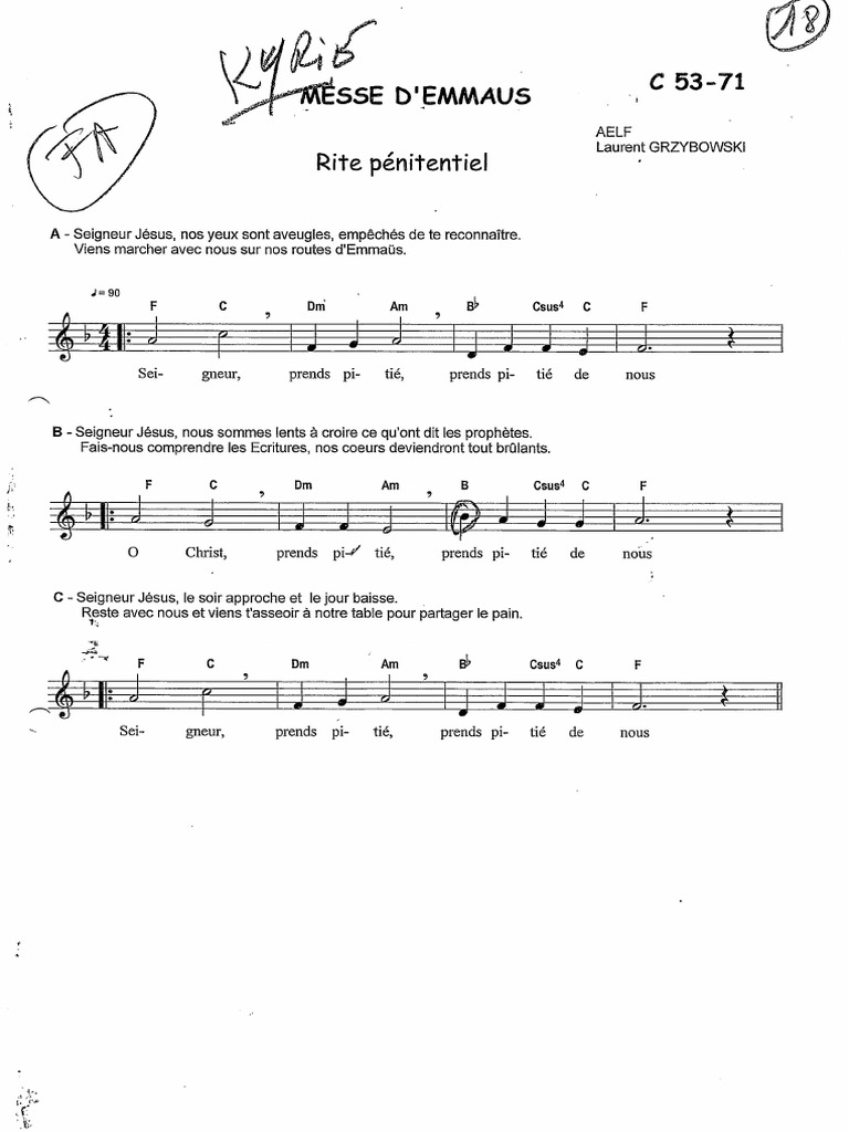 KYRIE Messe D'emmaus | PDF