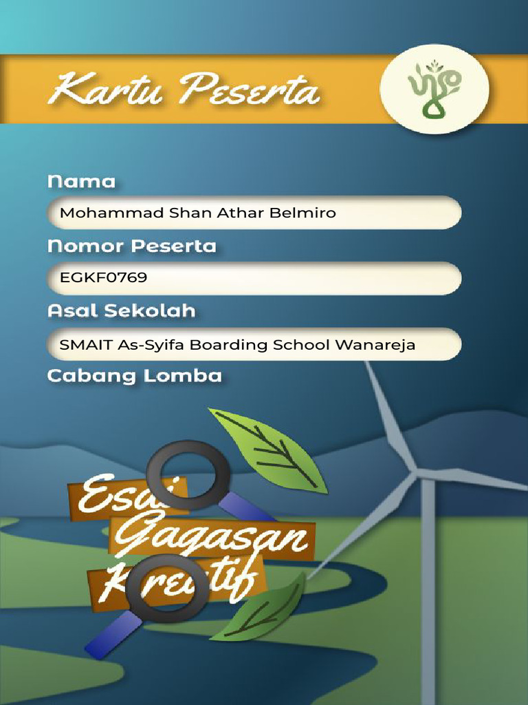 Kartu Peserta Esai Gagasan Kreatif UISO 2024 Mohammad Shan Athar ...