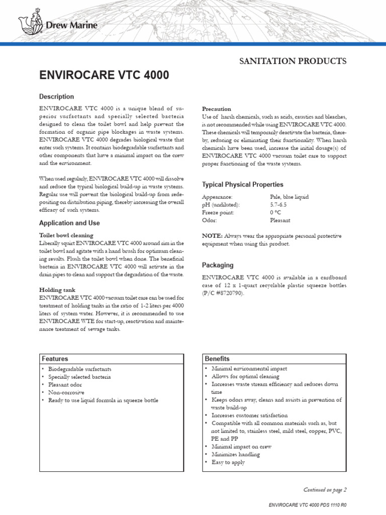 ENVIROCARE_VTC_4000_PDS | PDF | Waste | Toilet
