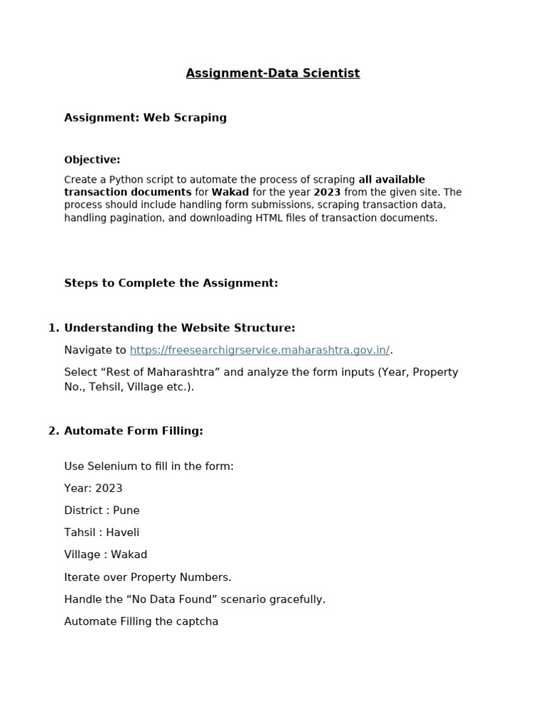 Web Scraping Assignment 2023 | PDF