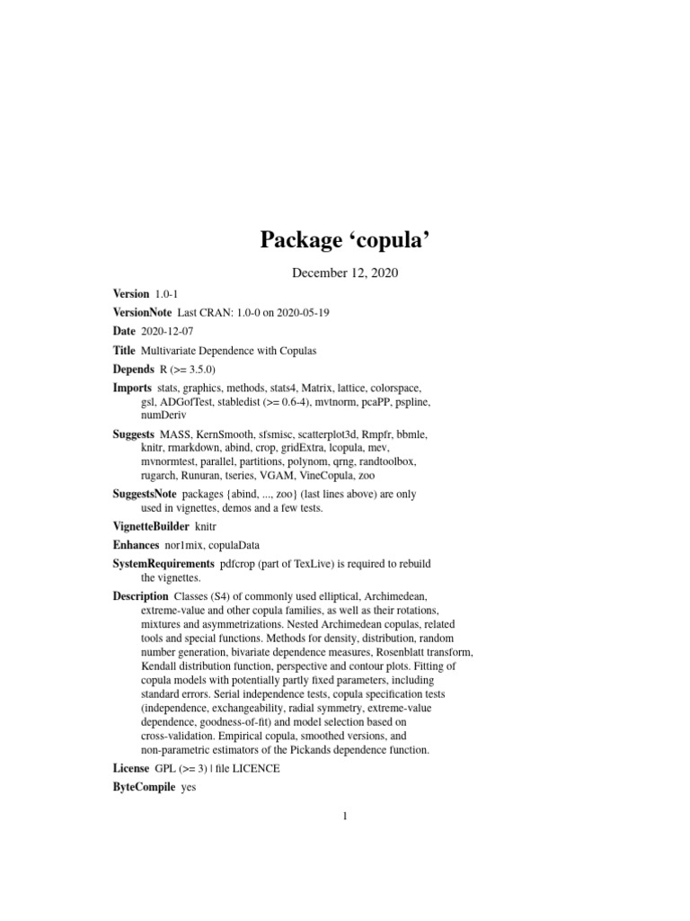 Copula | PDF | Statistical Theory | Probability Theory