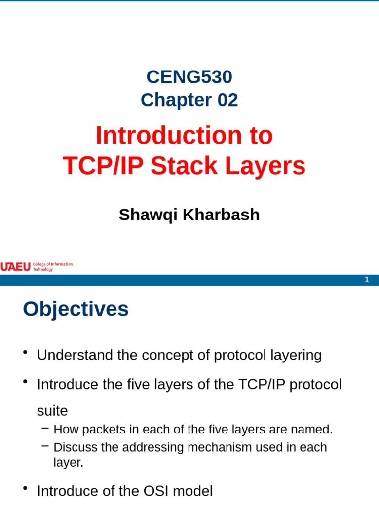 Lecture01 Introduction To TCP-IP Stack Layers | PDF | Internet Protocols | Computer Network