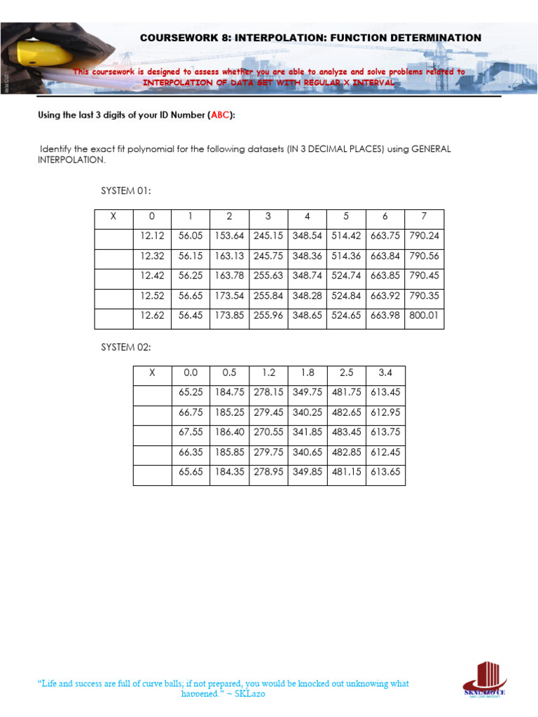 2024ft Cw-9 Interpolation - Function Determination - Wednesday | PDF