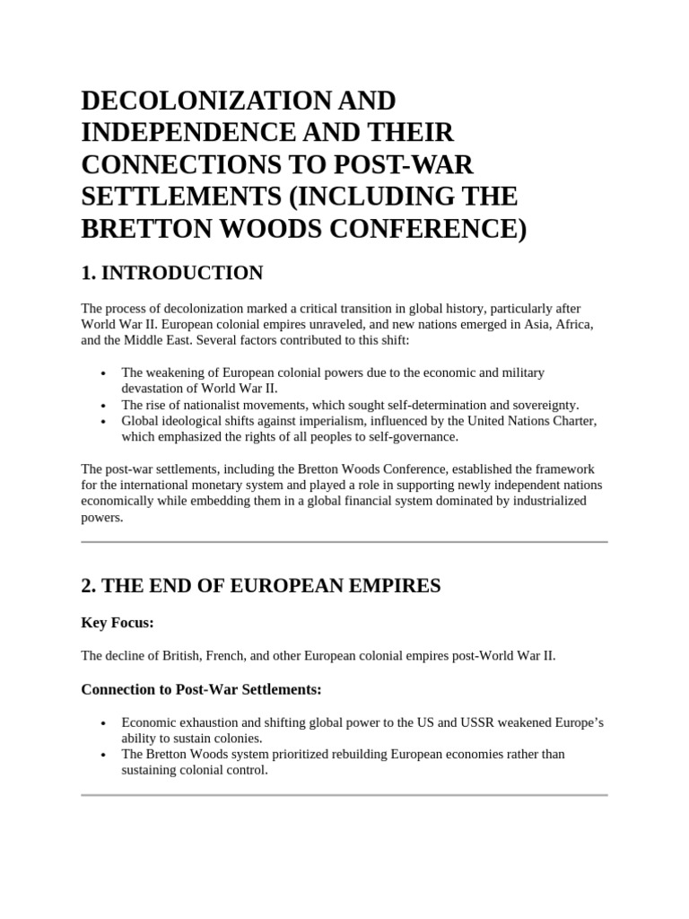 Maksad- History PROJECT | PDF | Decolonization | Bretton Woods System