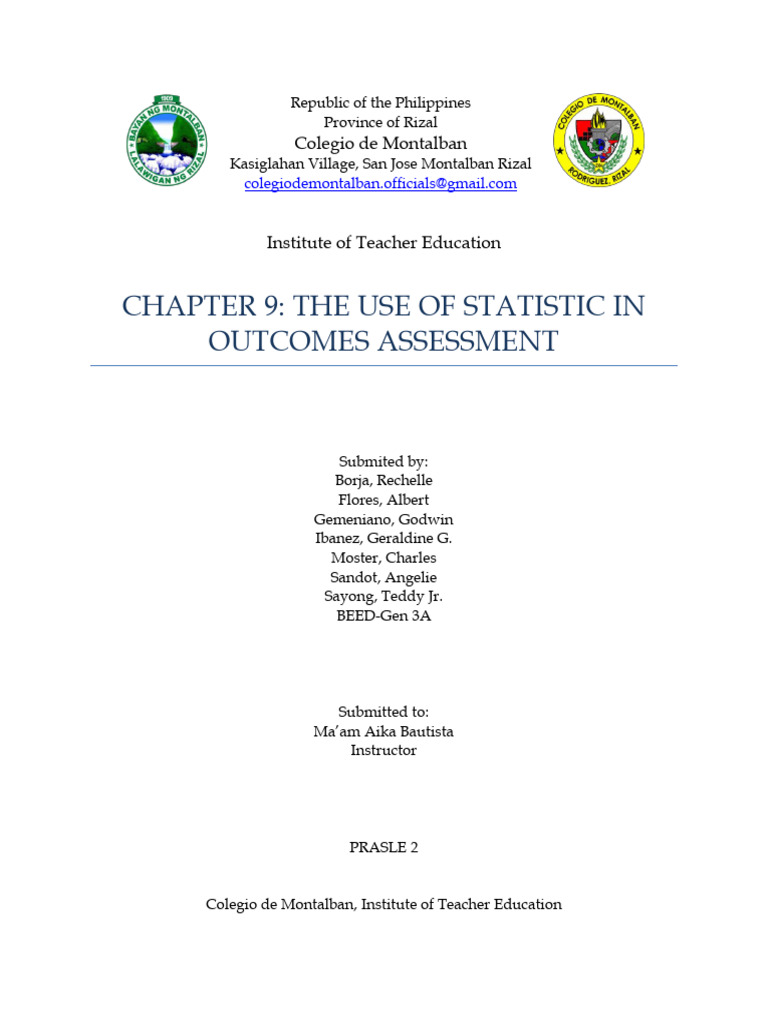 Chapter9 WR Assessment2 | PDF | Level Of Measurement | Statistics