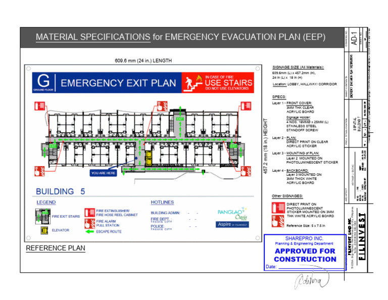 Evacuation Plan Specs | PDF | Building Materials