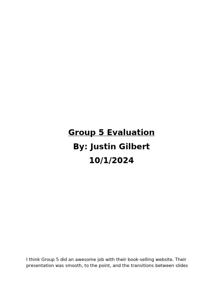 Group 5 Evaluation | PDF