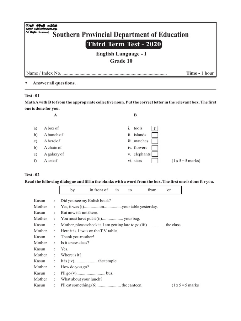 Grade-10-English-3rd-Term-Test-Paper-with-Answers-2020-Southern ...