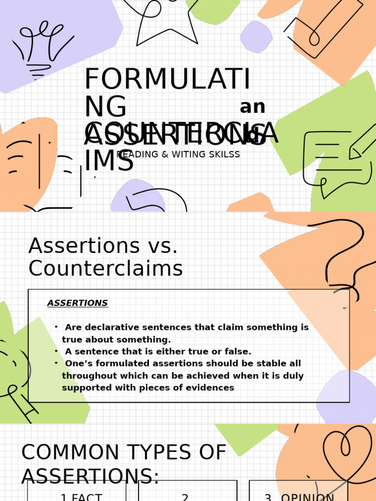 Formulating Assertions and Counter Claim | PDF | Evidence | Argument