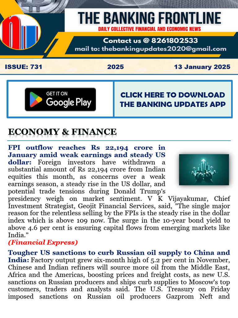 13.01.2025 - The Banking Frontline | PDF | Economies