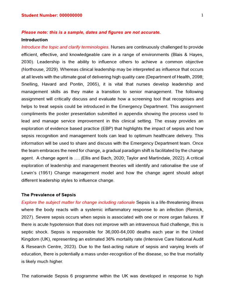 Sample _ Component B | PDF | Sepsis | Intensive Care Medicine