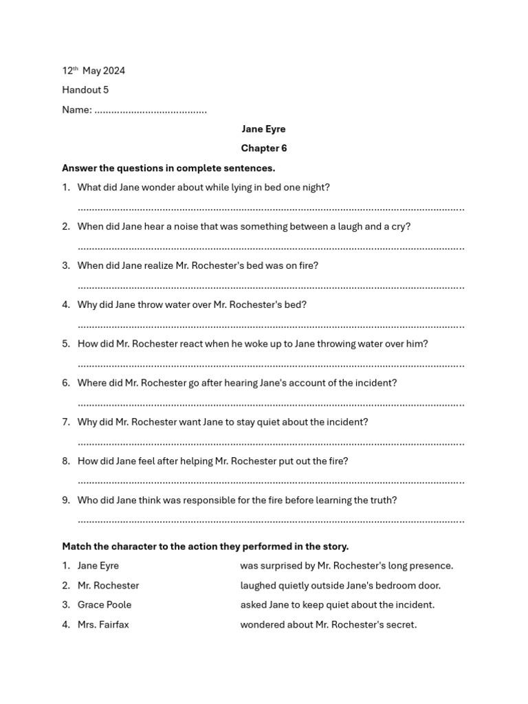 Jane Eyre Chapter 6 | PDF | Jane Eyre