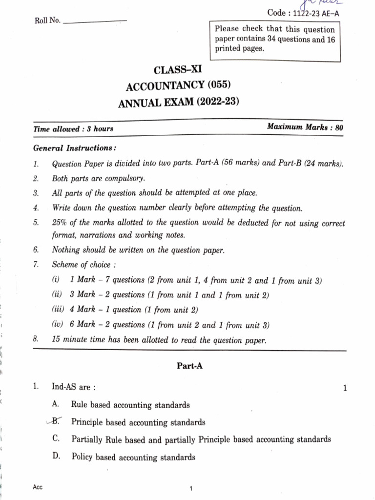 XI Acc DAV Board 22 - 23 | PDF | Debits And Credits | Expense