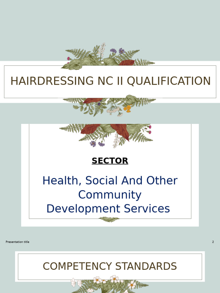 Hairdressing Nc Ii Qualification Pdf