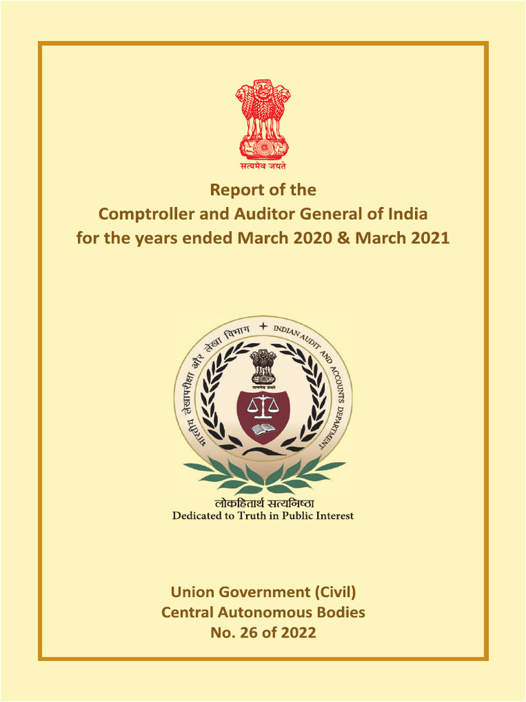 CAG Audit Report 2020-21: Central Autonomous Bodies | PDF | Depreciation | Government Of India