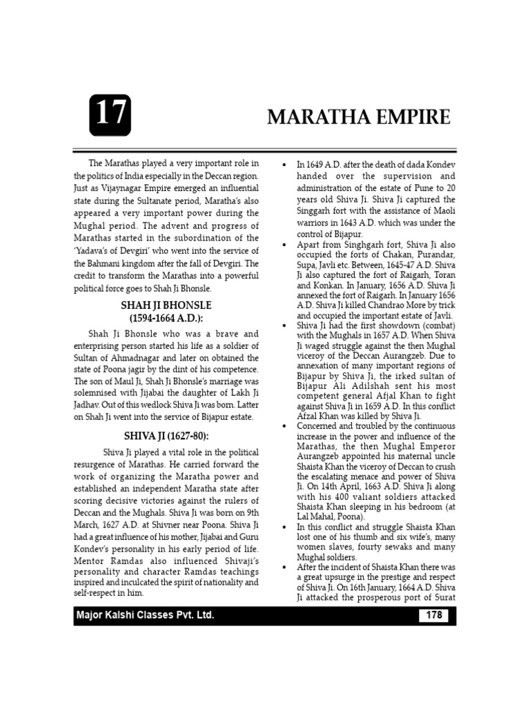 Maratha Empire (Theory - Exer) .Pdf1735298181147 | PDF