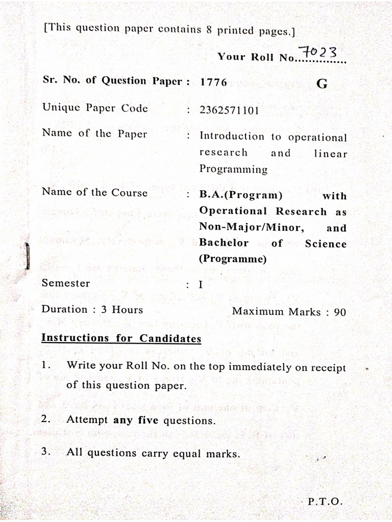 Or 1 Pyq (2023) | PDF