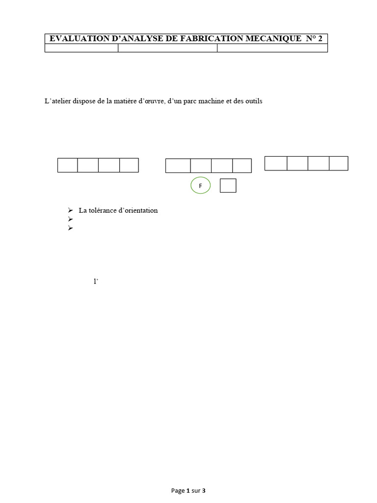 ANALYSE FABRICATION MECANIQUE | PDF