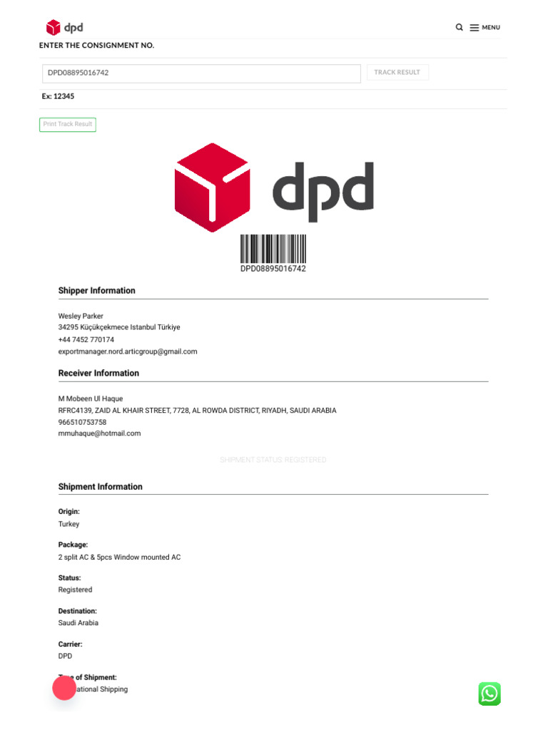 Track DPD | PDF | Cargo | Freight Transport