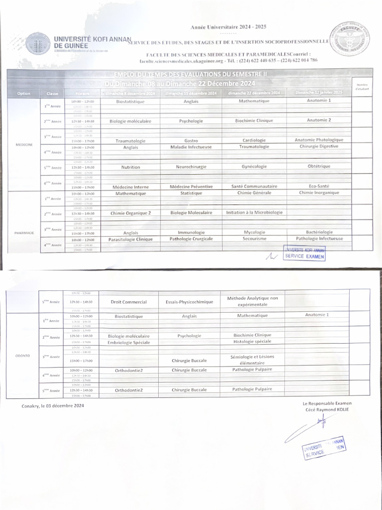 Emploie Du Temps Compo | PDF