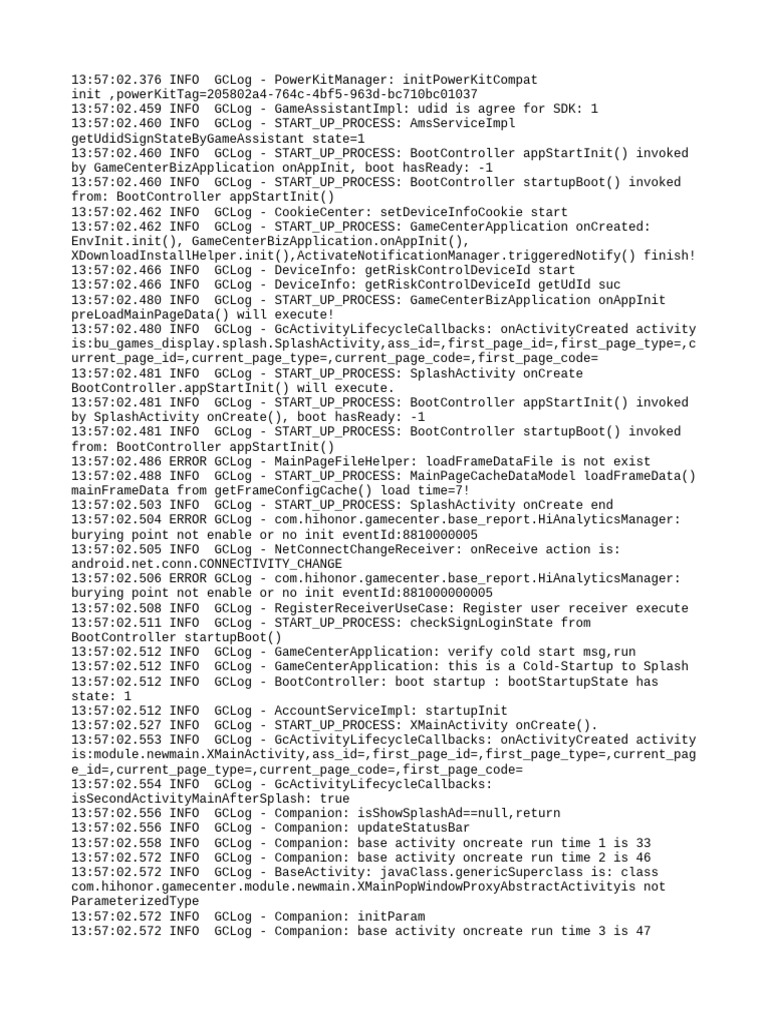 Game Center App Startup Log Analysis | PDF | Computer Data ...
