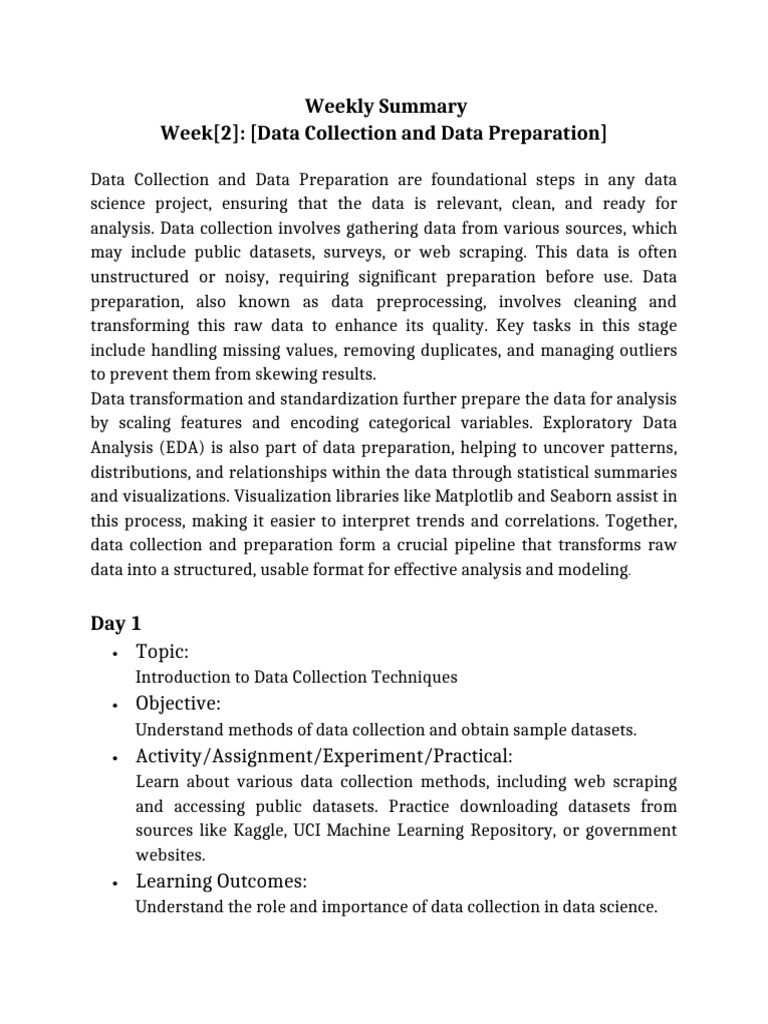 Data Collection and Data Preparation | PDF | Data | Statistics