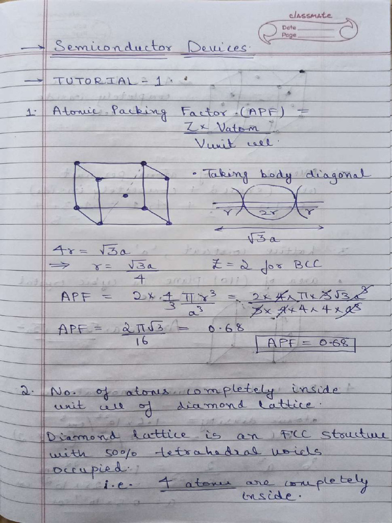 Semiconductor Devices Tutorial 1 Soln - Compressed | PDF | Condensed Matter Physics | Mineralogy