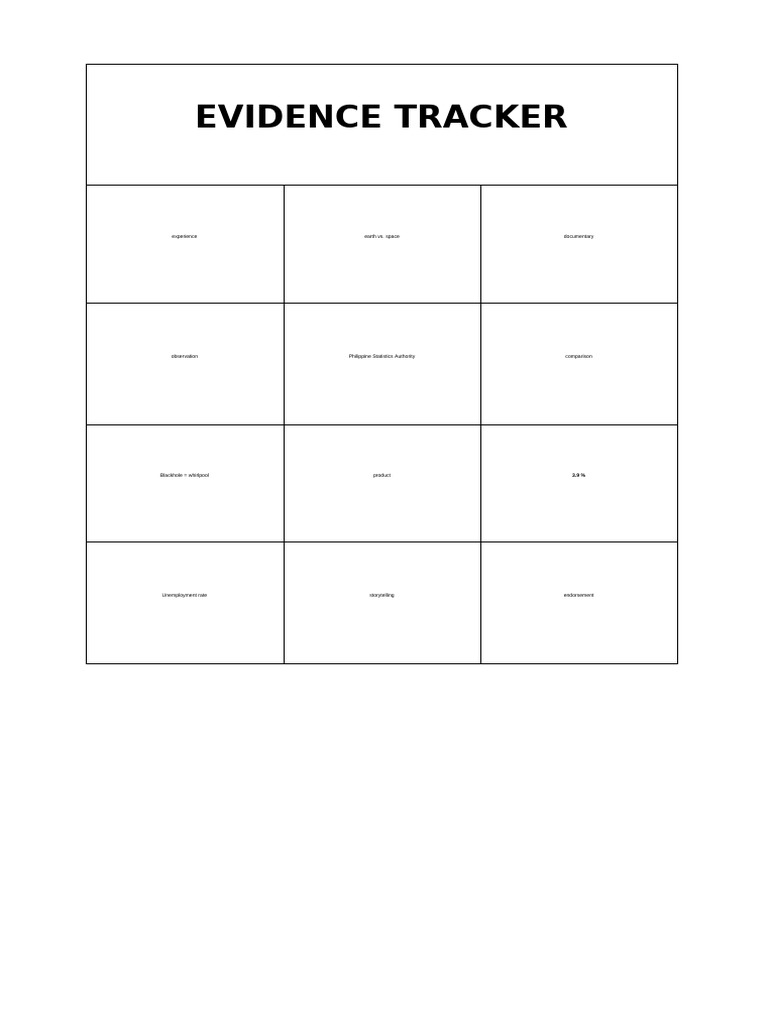 Evidence Tracker | PDF