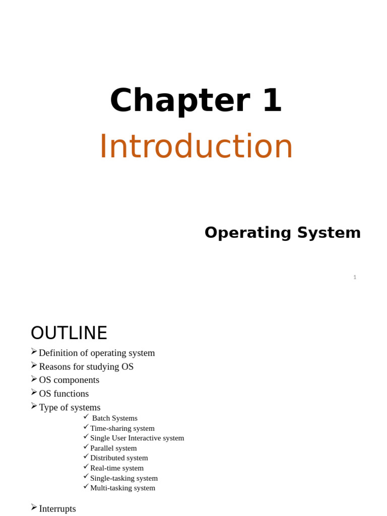 1Chapter One- Introduction | PDF | Operating System | Process (Computing)