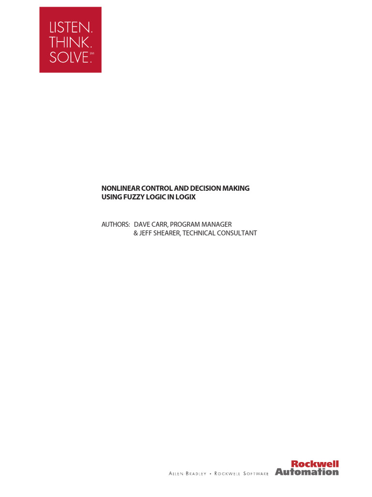 WP 070924 Rockwell Fuzzylogic | PDF | Control Theory | Fuzzy Logic