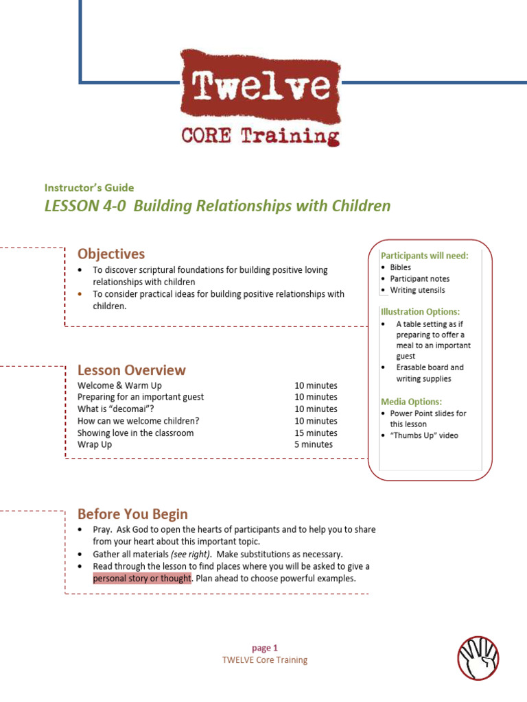 TWELVE Core Training Leaders Guide 20 | PDF