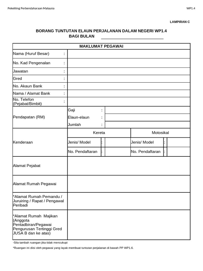 Borang TNT Peserta - Pengangkutan Awam - Edited | PDF