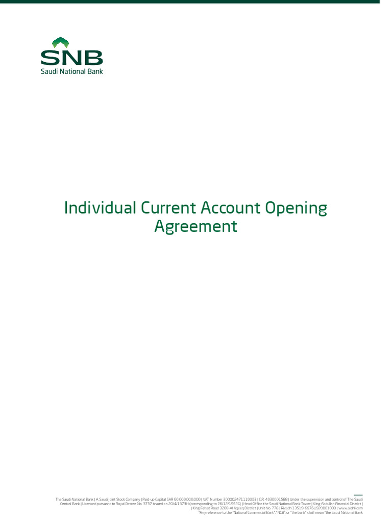 Individual Current Account Opening En | PDF | Personal Identification ...
